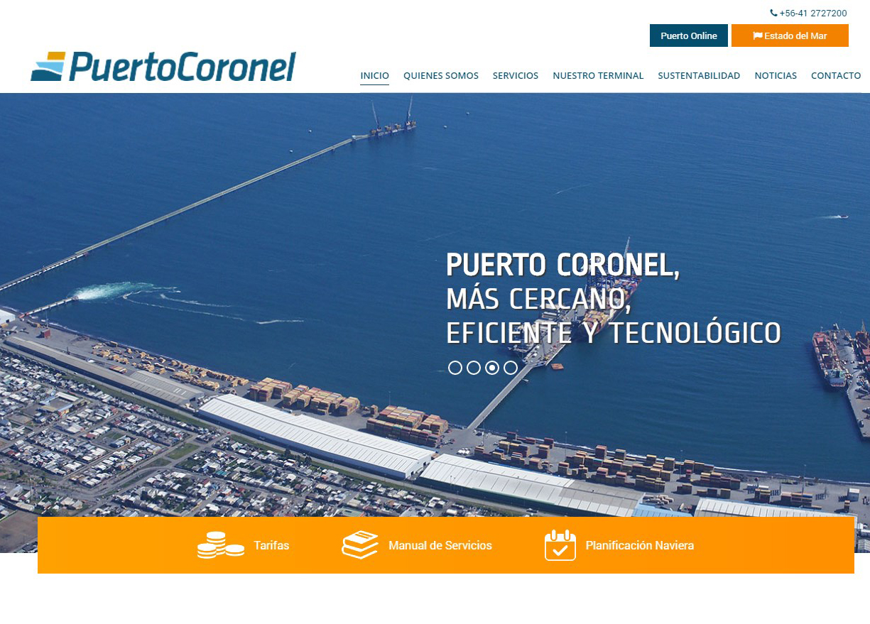 Puerto Coronel - Puerto Coronel presenta renovado sitio web